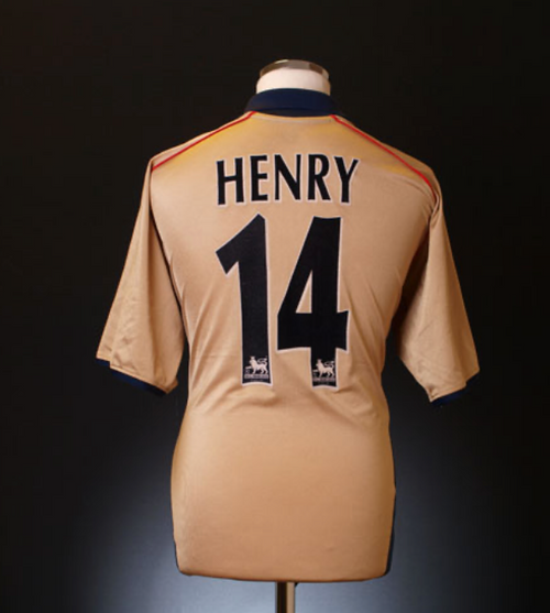 Arsenal Sega Gold Away Jersey | 2001-2002 Retro Football Shirt – Celeb