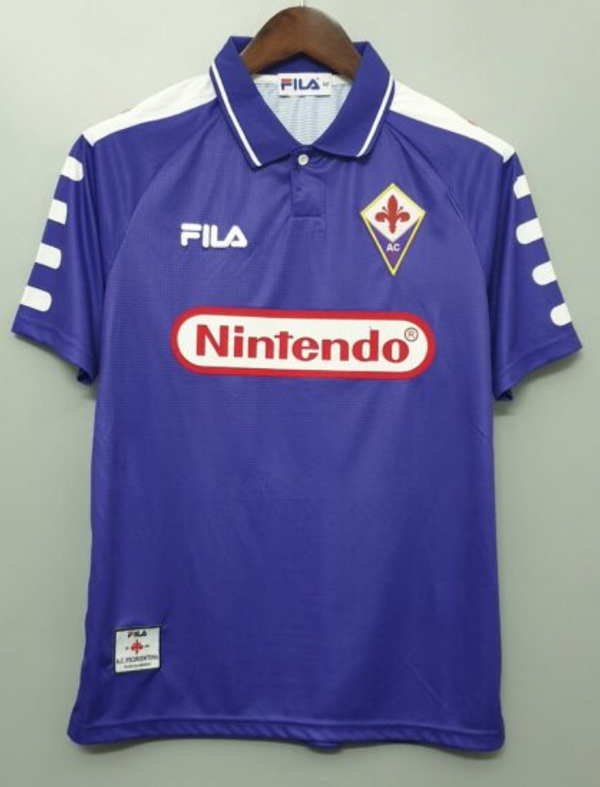 Fiorentina 1997-1998 retro nintendo home football jersey