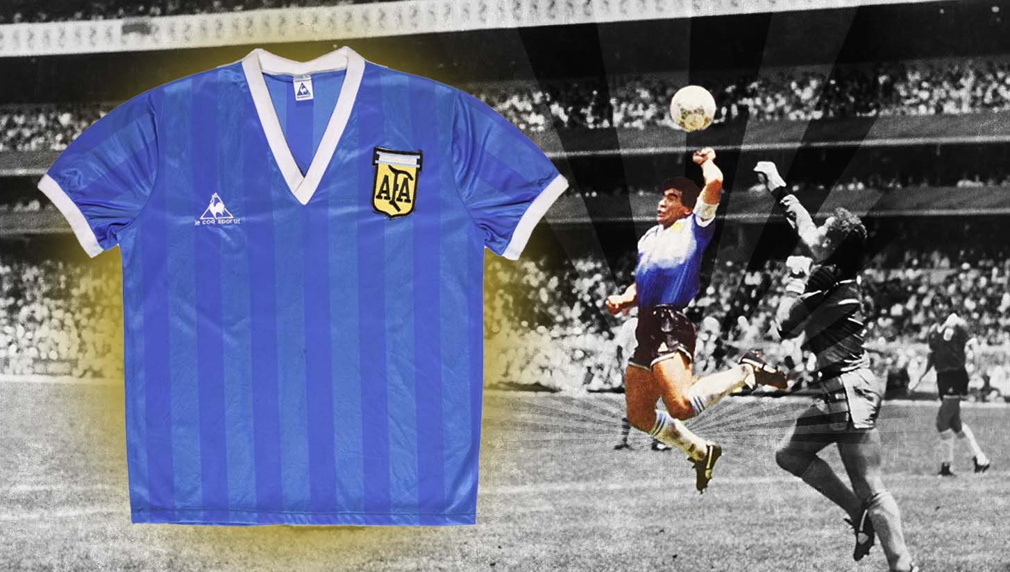 Argentina 1986 Retro Home Shirt – Maradona ‘Hand of God’ & Goal of the